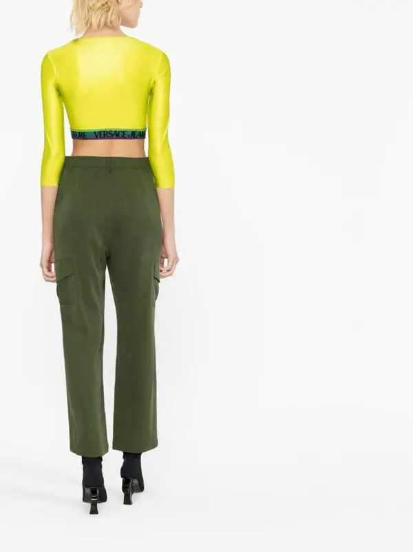 Versace Logo-trim Top - Green
