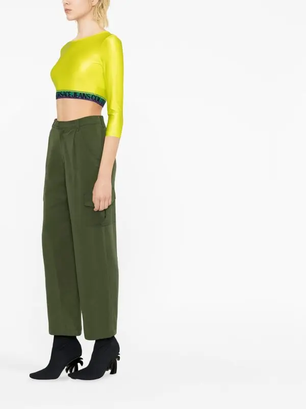 Versace Logo-trim Top - Green