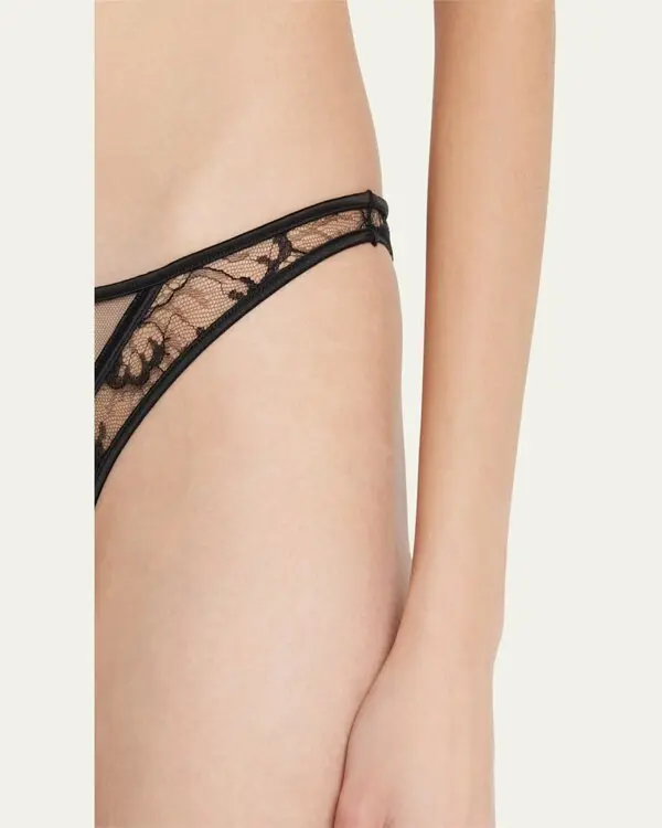 LIVY Adorn Low-rise Cutout Lace & Satin Briefs