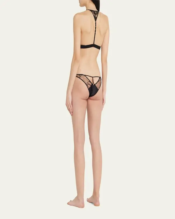 LIVY Adorn Low-rise Cutout Lace & Satin Briefs