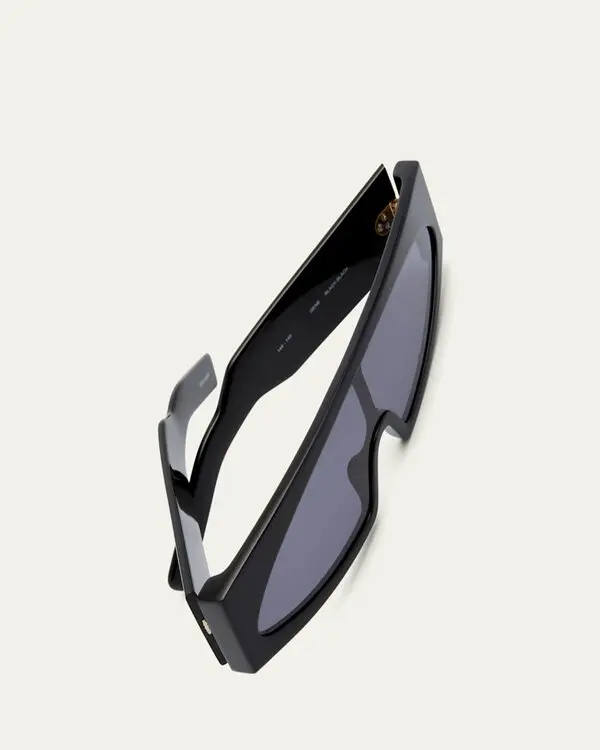Rick Owens Gene Rectangle Sunglasses - Black/black