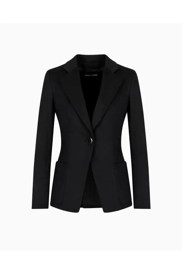 Giorgio Armani Single-breasted Virgin Wool And Cashmere Jacket - Black