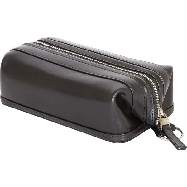 Bosca Leather Dopp Kit - Black