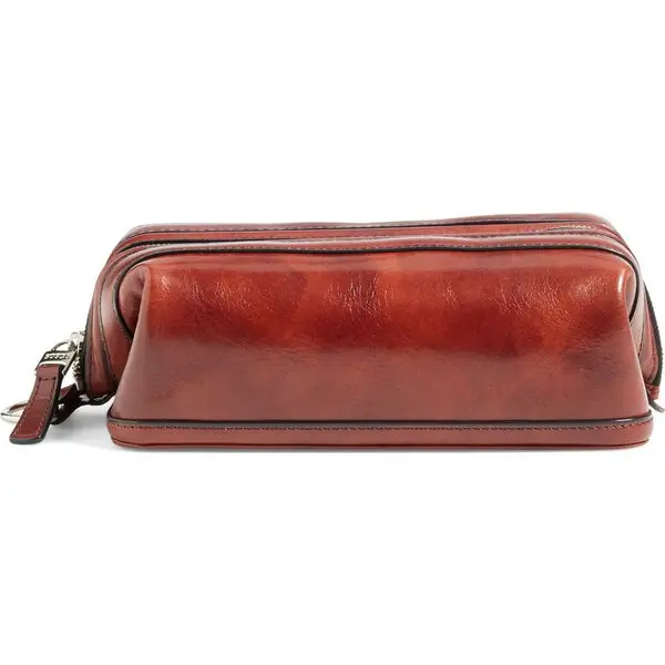 Bosca Leather Dopp Kit - Brown