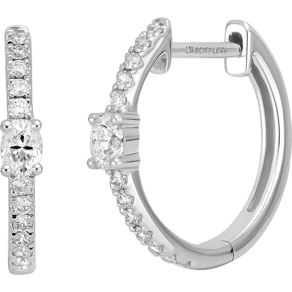 Bony Levy Audrey Diamond Hoop Earrings - 18k White Gold