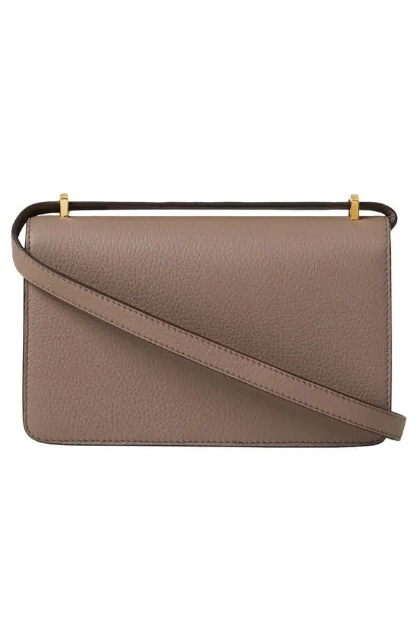 Burberry Tb Elongated Grained Leather Shoulder Bag