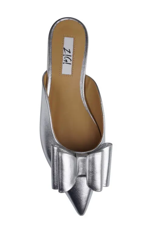 ZIGI Finland Pointed Toe Mule - Silver Leather