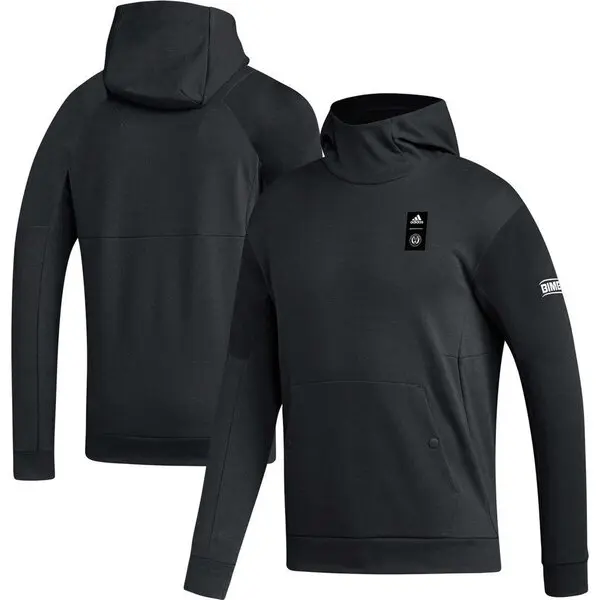 Adidas Philadelphia Union 2023 Player Travel Pullover Hoodie - Black