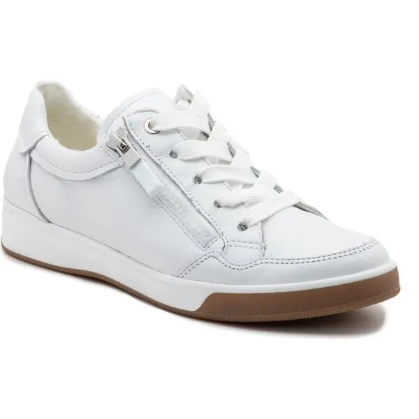 ARA Rei Low Ii Zip Sneakers - White Leather