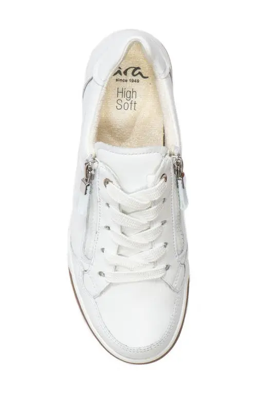 ARA Rei Low Ii Zip Sneakers - White Leather