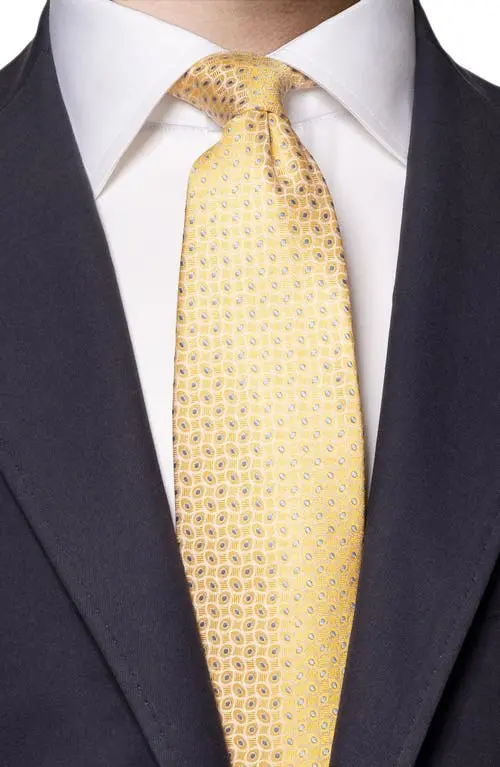 Eton Jacquard Silk Tie - Yellow/orange