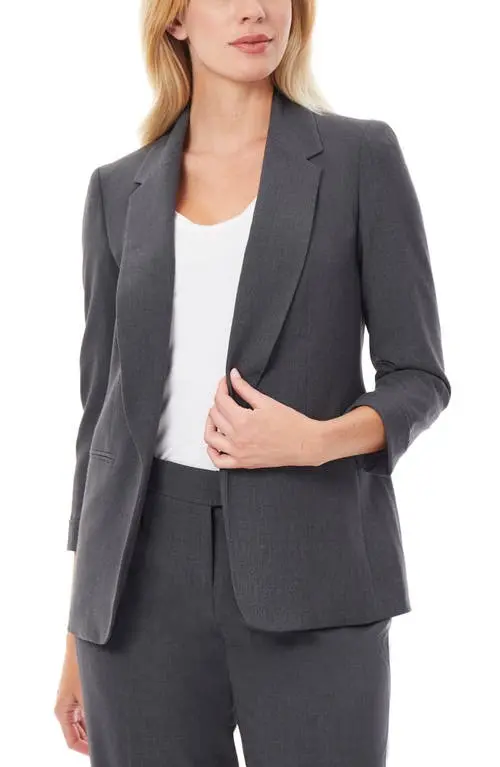 Jones New York Three-quarter Sleeve Blazer - Grey