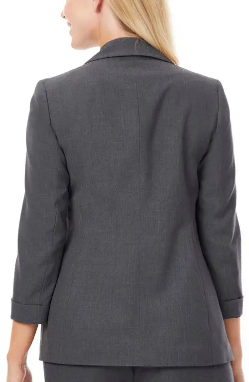 Jones New York Three-quarter Sleeve Blazer - Grey