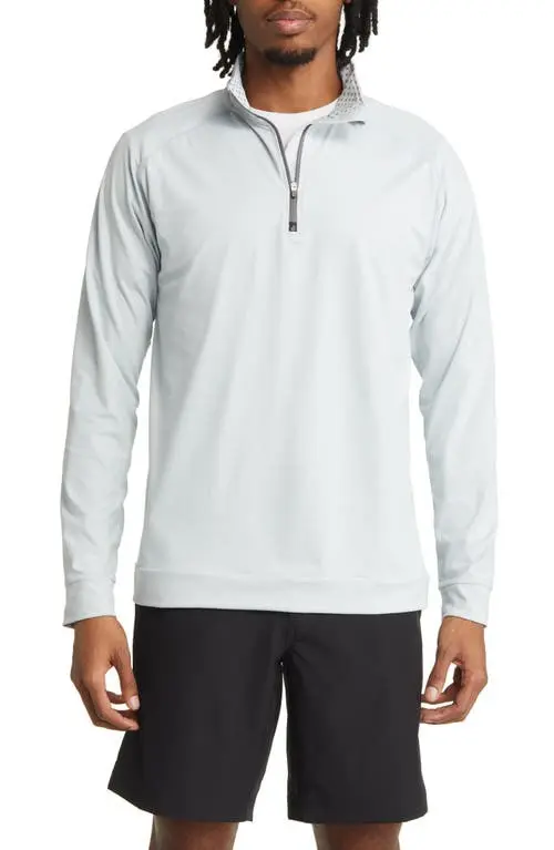SWANNIES Graham Quarter Zip Golf Pullover - Fog Heather-navy