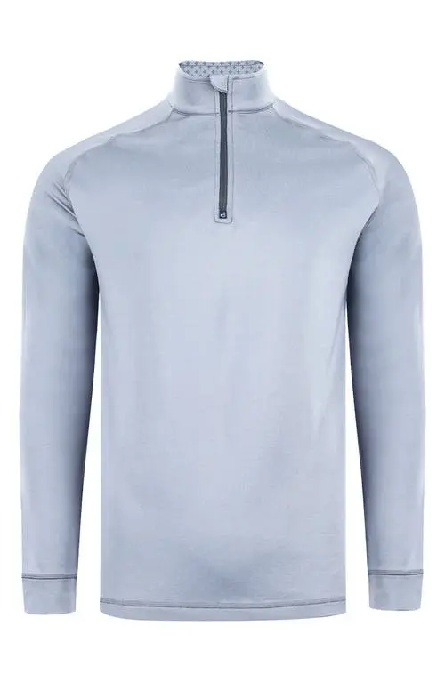 SWANNIES Graham Quarter Zip Golf Pullover - Fog Heather-navy