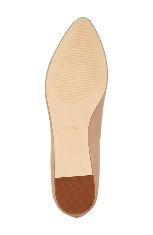 Nine West Pointed-toe Flat - Nude Leather