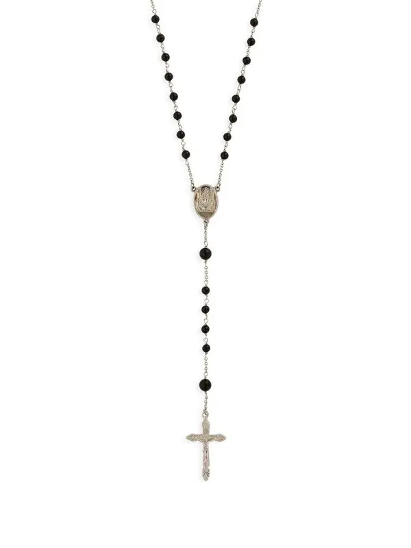 Dolce & Gabbana Gemstone-embellished Rosary Necklace - Silver