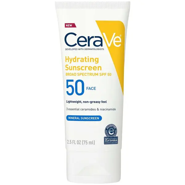 Cerave 100% Mineral Hydrating Face Sunscreen Spf 50 - One-color