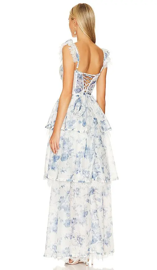 V. CHAPMAN Jolie Gown - Provencal Blue Floral