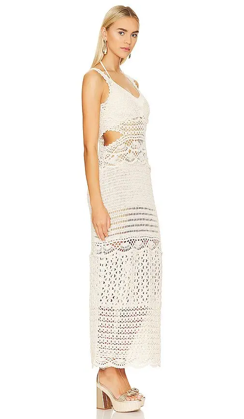 simkhai crochet maxi dress Roberta crochet-paneled satin maxi dress - yellow