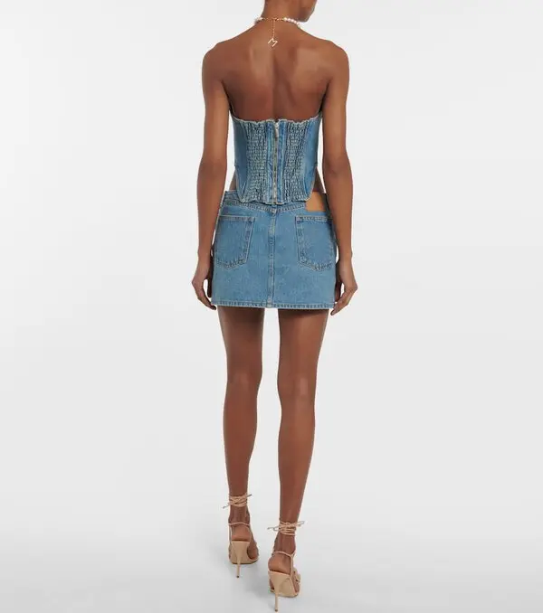 Magda Butrym Denim Bustier - Blue
