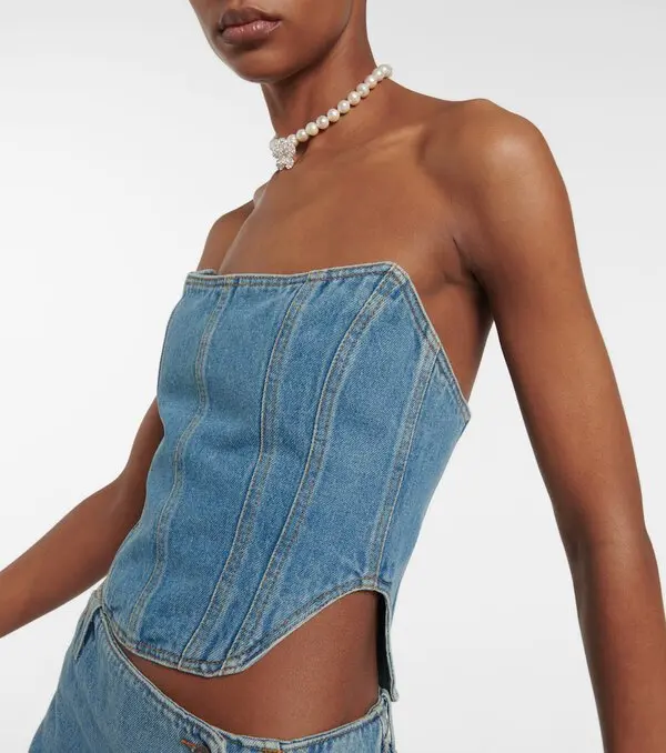 Magda Butrym Denim Bustier - Blue