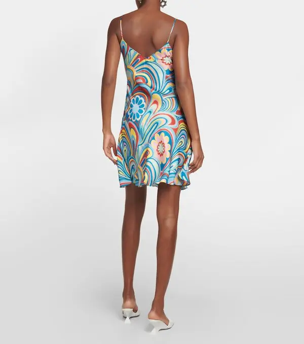 RODARTE Printed Satin Slip Dress