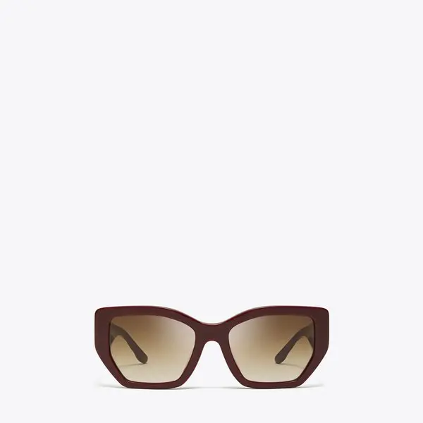 Tory Burch Kira Oversized Sunglasses - Red Berry/brown Gradient