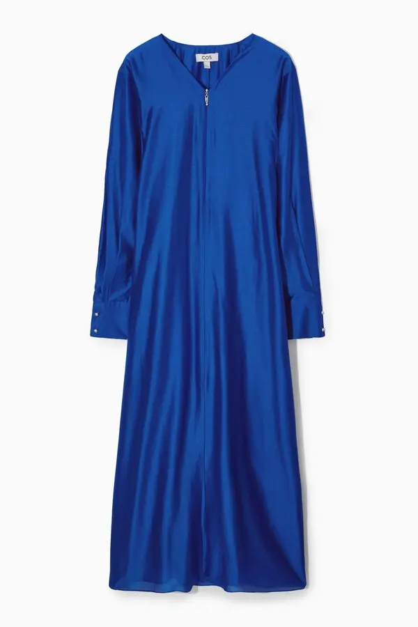 princess polly baby blue dress V-Neck Bell Sleeves Long Formal Dress Navy Blue main image 0