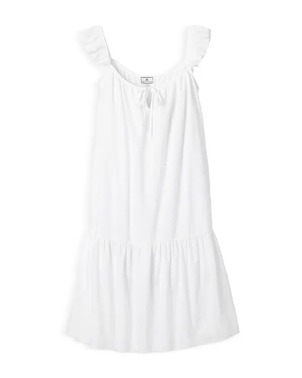 PETITE PLUME Celeste Swiss Dot Nightgown - White