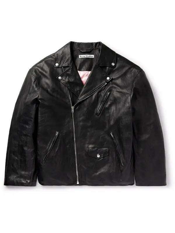 Acne Studios Distressed Leather Biker Jacket