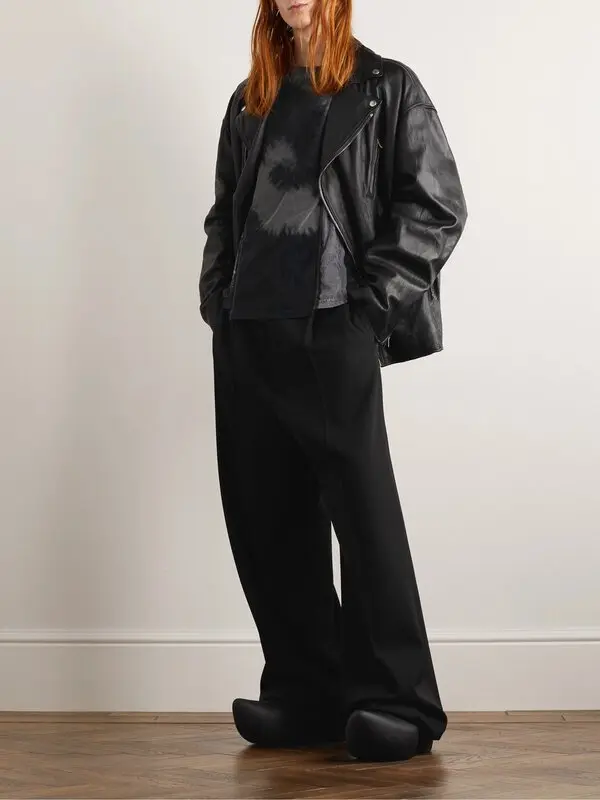 Acne Studios Distressed Leather Biker Jacket