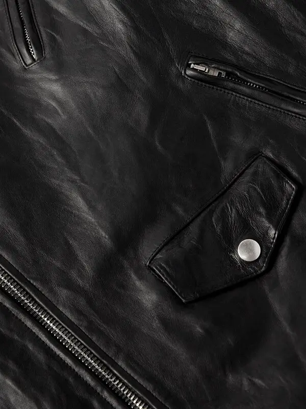 Acne Studios Distressed Leather Biker Jacket