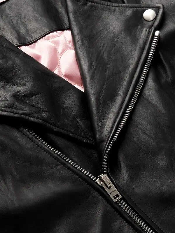 Acne Studios Distressed Leather Biker Jacket