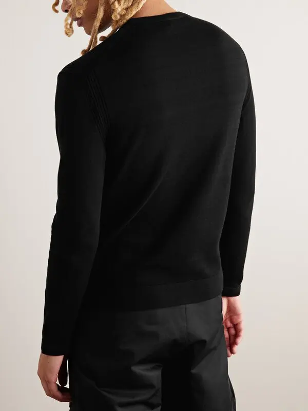Moncler Logo-appliquéd Twill-trimmed Cotton Sweater
