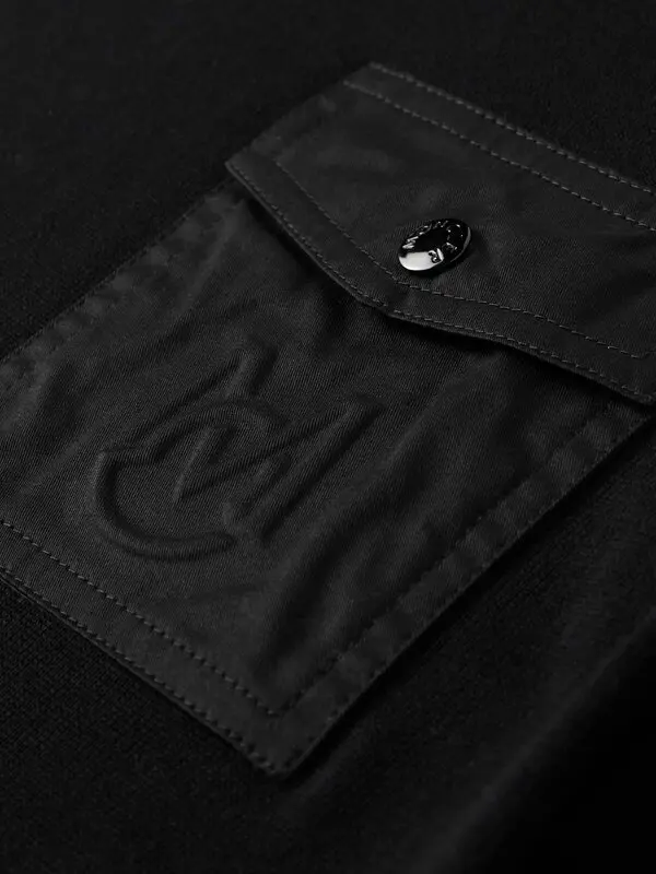 Moncler Logo-appliquéd Twill-trimmed Cotton Sweater