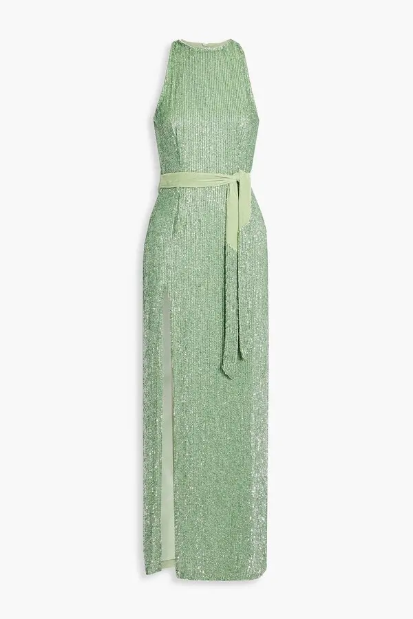 green emerald velvet dress Nara Feather Sequin Dress  Retrofete