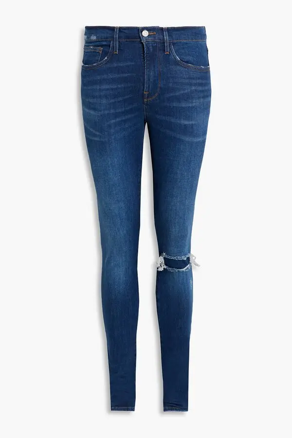 FRAME Jagger Skinny Fit Distressed Jeans