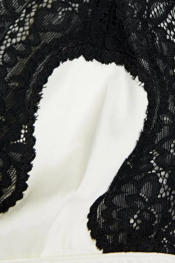 Stella McCartney Lacetrimmed Stretchsilk Satin Triangle Bra