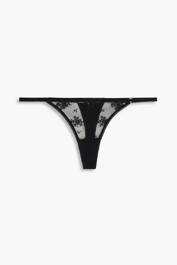 Stella McCartney Lace Lowrise Thong - Black