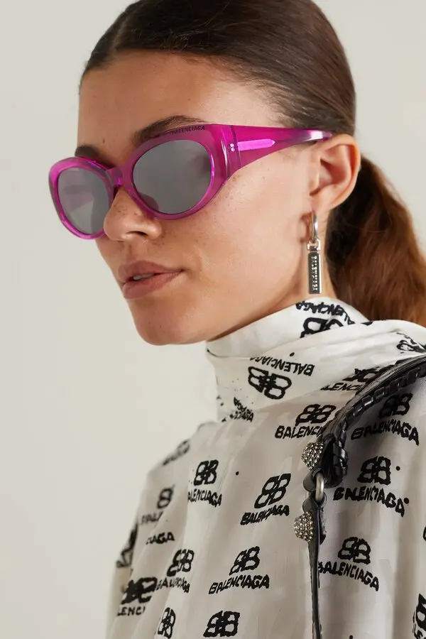 Balenciaga Cat-eye Printed Sunglasses - Pink