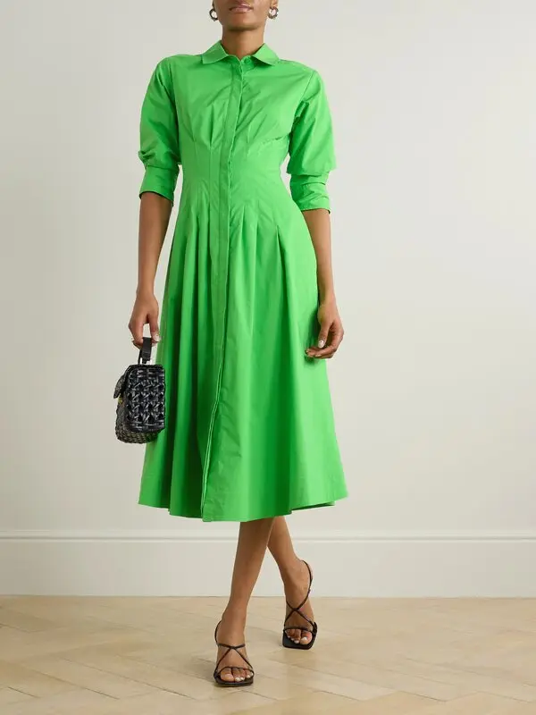 simkhai jazz cotton dress Jazz Pintuck Midi Dress - Periwinkle Blue Sky
