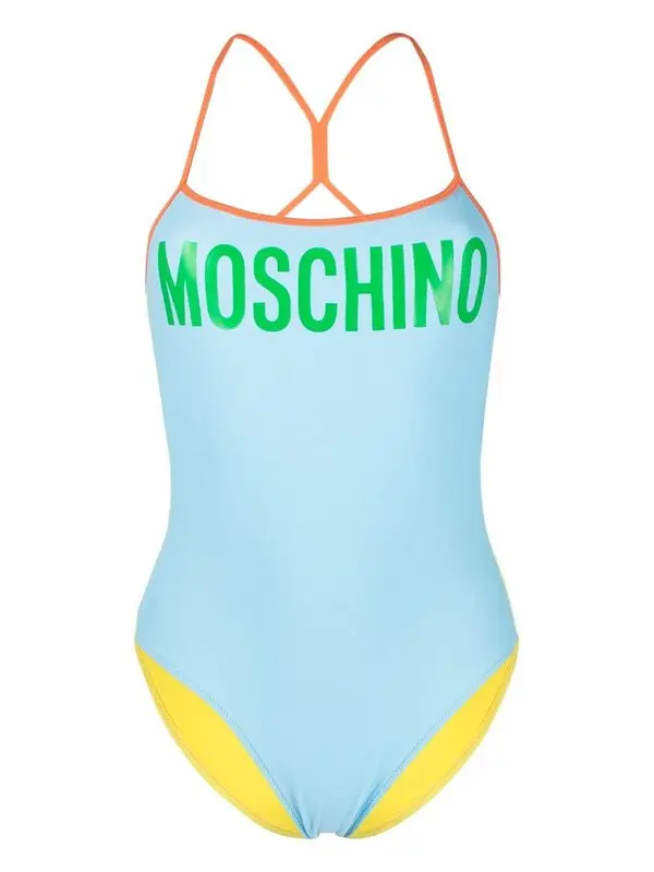 Moschino Logo-print Crossed-straps Swimsuit - 1305