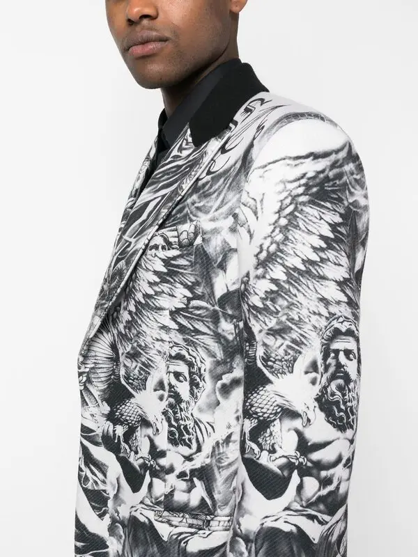 Philipp Plein Graphic Print Wool Coat