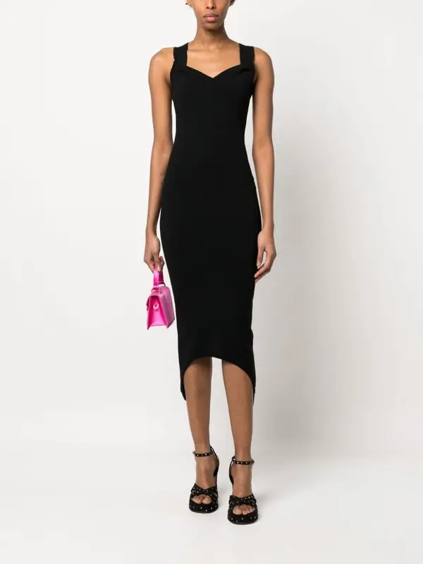 PATOU Sweetheart-neck Midi Dress - Black