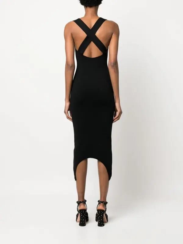 PATOU Sweetheart-neck Midi Dress - Black