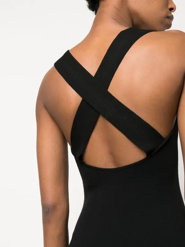 PATOU Sweetheart-neck Midi Dress - Black