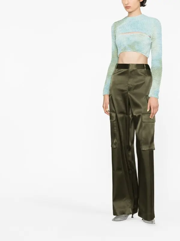 Off-White Tie-dye Cut-out Top - Blue