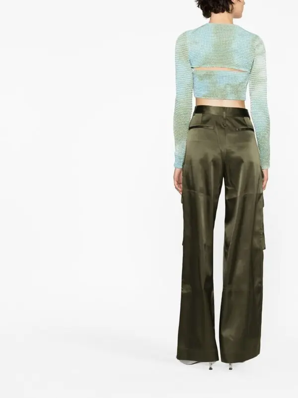 Off-White Tie-dye Cut-out Top - Blue