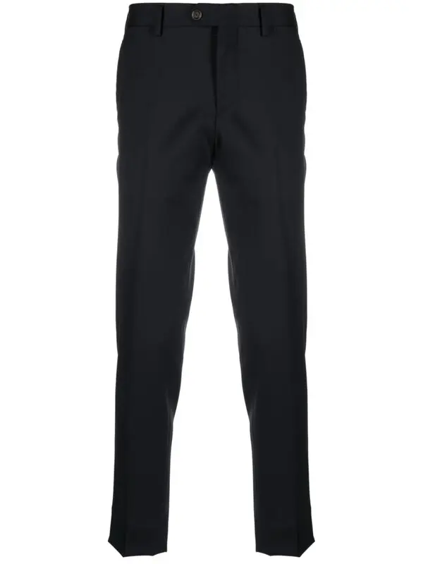 LARDINI Straight-leg Wool Trousers - Blue